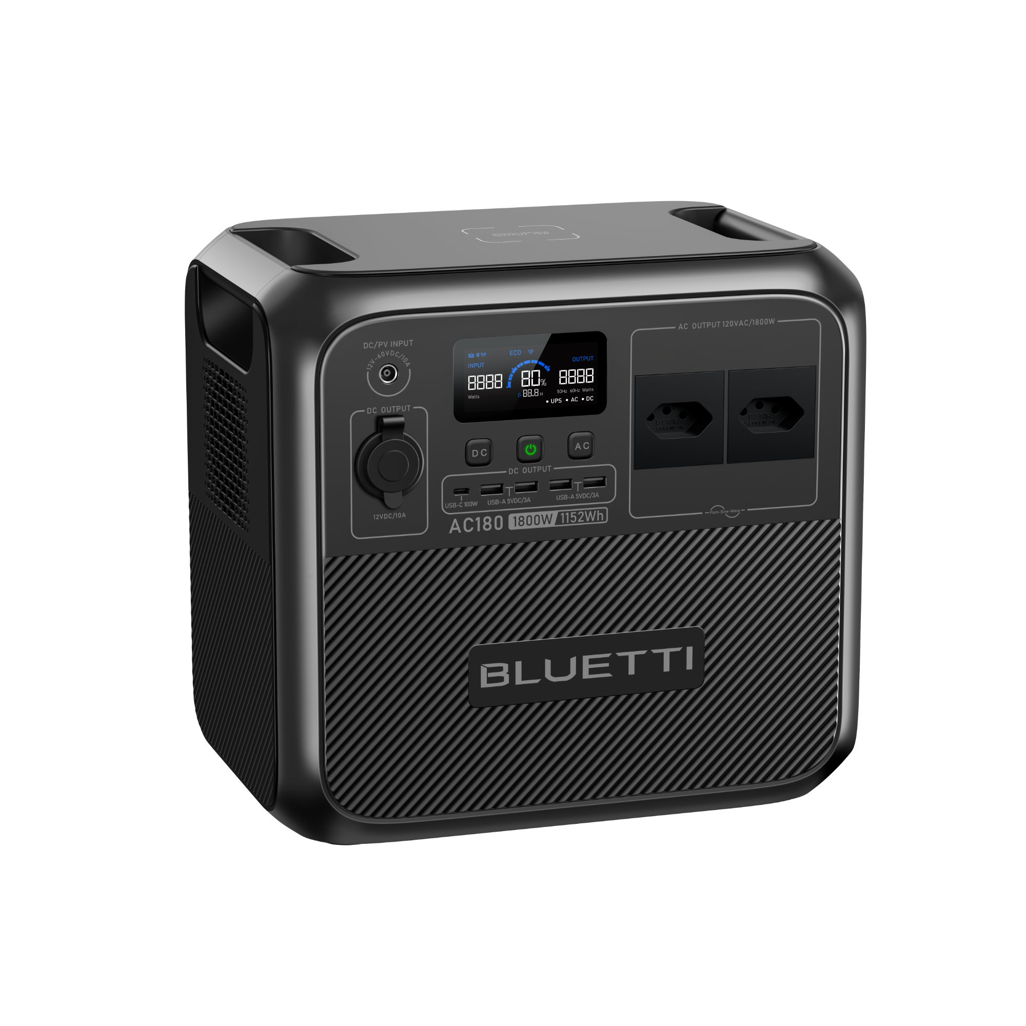 BLUETTI AC180 Estação de Energia Portátil | 1.800 W 1.152 Wh